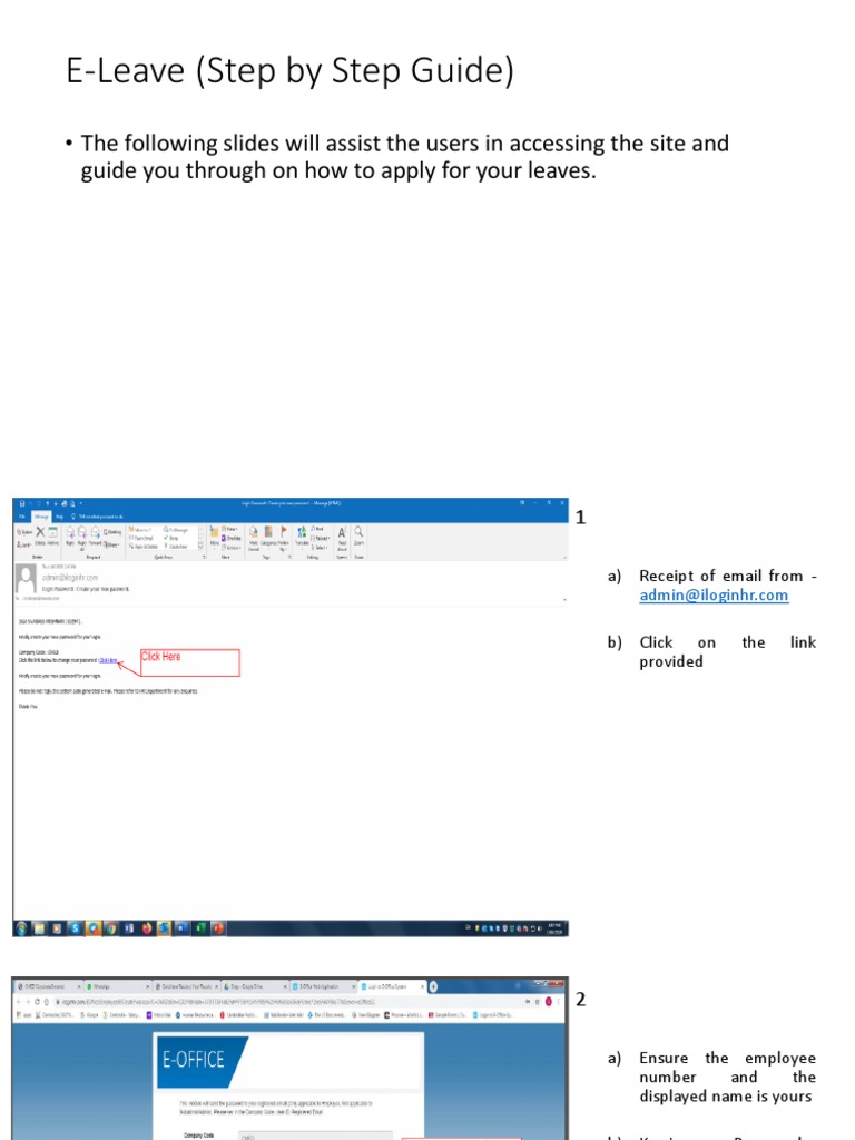 E-Leave (Step by Step Guide) | PDF | Login | Password