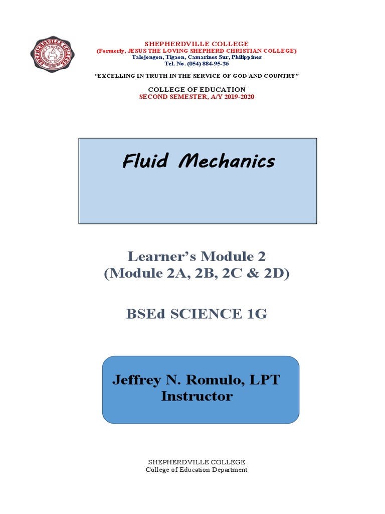 Fluid Mechanics Module 2C 2D | PDF | Fluid Dynamics | Soft Matter