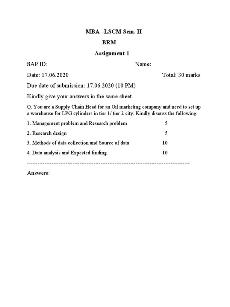 BRM Assignment 1. Remedial | PDF