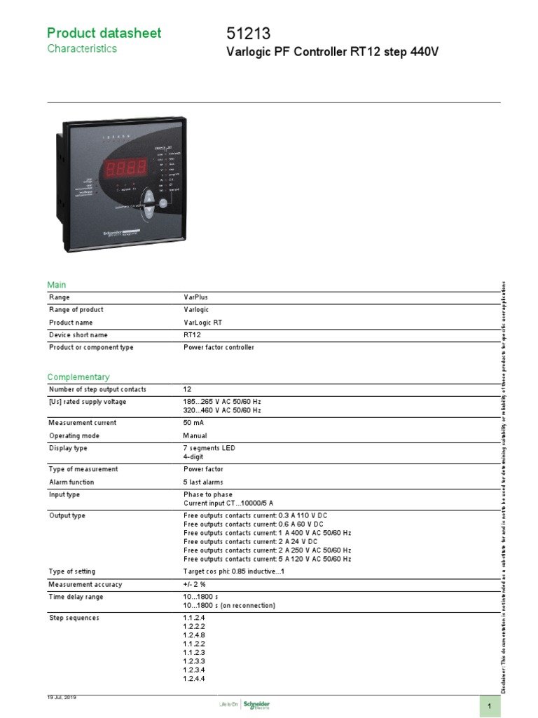 Varlogic RT12 Power Factor Controller | PDF | Alternating Current ...