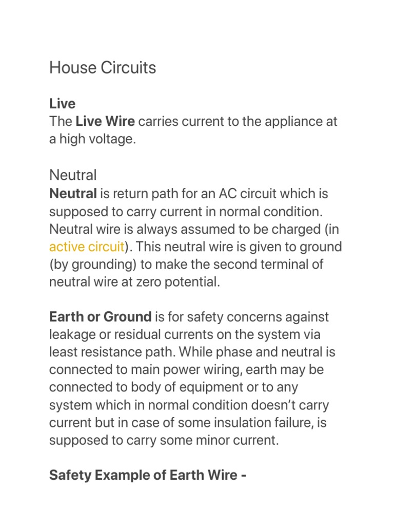 House Circuits | PDF