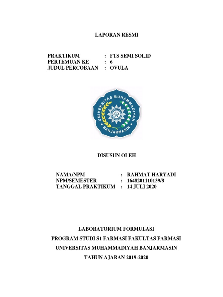 Formulasi Ovula Metronidazole dan Nystatin | PDF