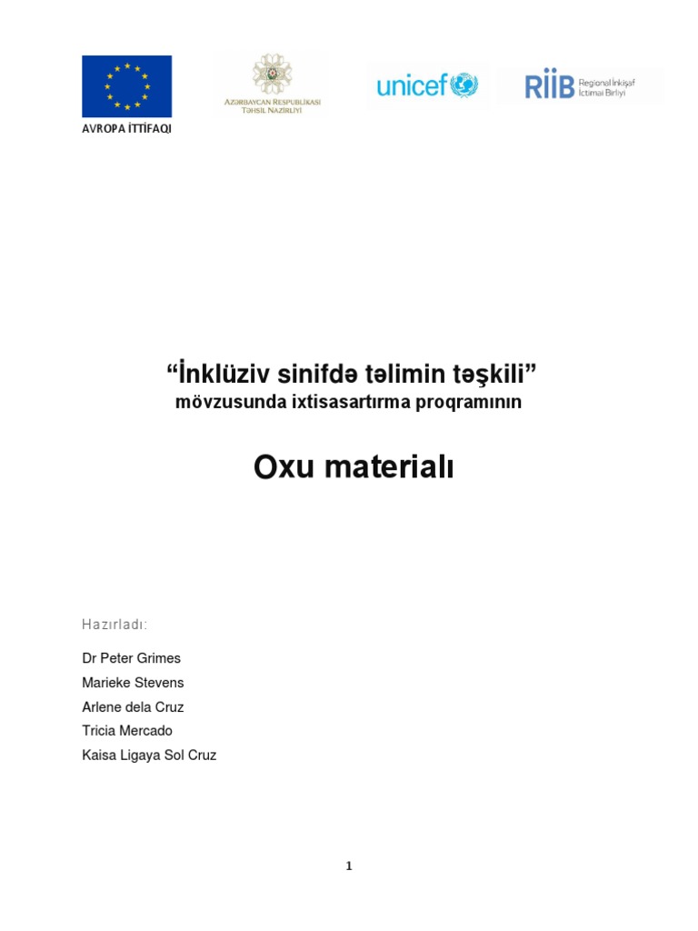 7406 - Nkluziv Sinifda Talimin Taskili Oxu Materiali PDF | PDF