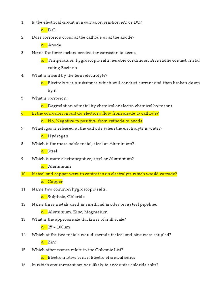 Bgas Question And Answer Document Pdf Paint Anode