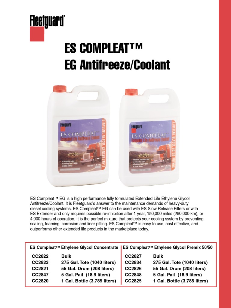 ES COMPLEAT™ AntifreezeCoolant - LT15548 | PDF | Chemical Substances ...