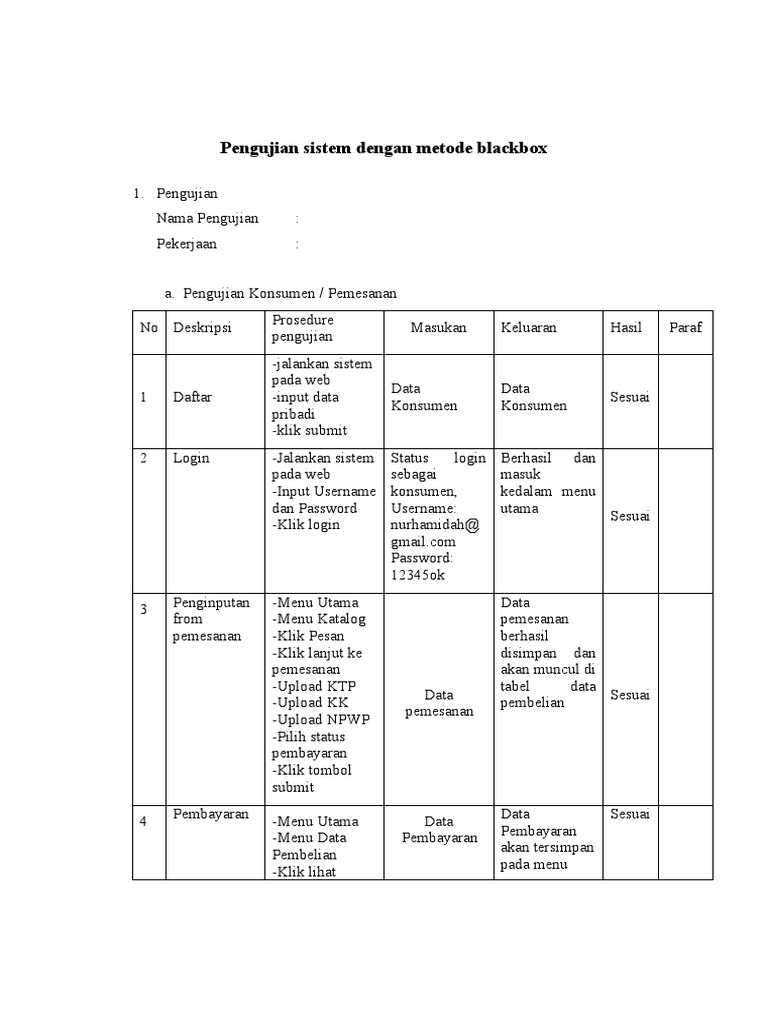 Pengujian Sistem Dengan Metode Blackbox | PDF
