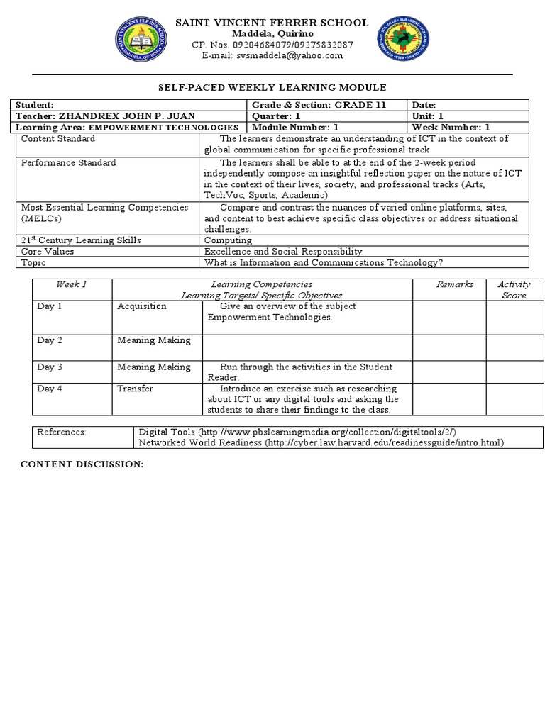 Saint Vincent Ferrer School: Maddela, Quirino | PDF | Internet Service ...