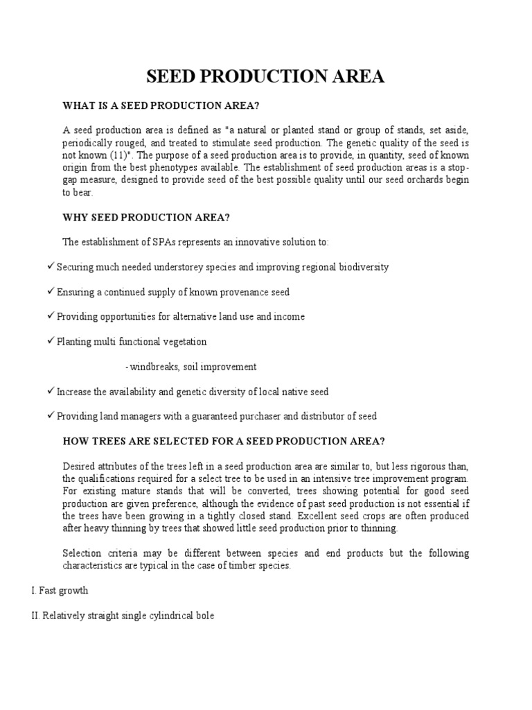 Seed Production Area | PDF | Trees | Herbicide