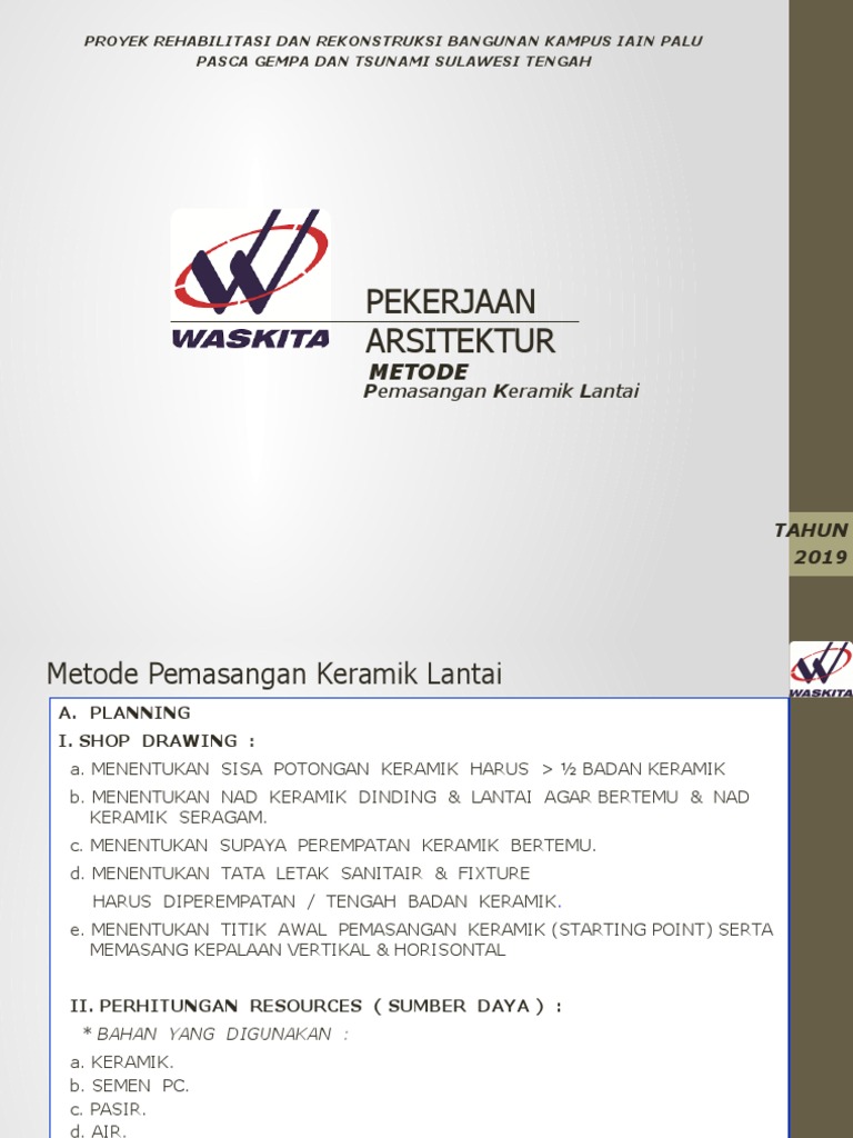 Metode Pemasangan Keramik | PDF