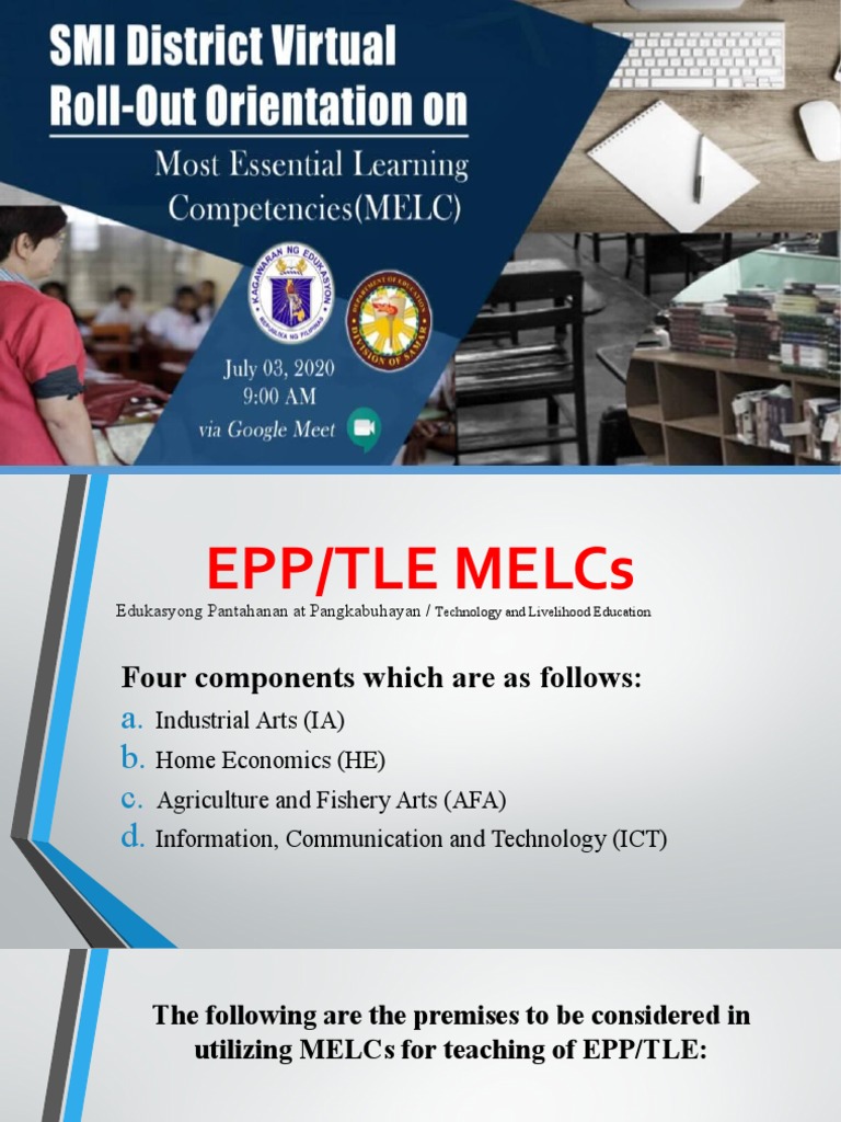 EPP/TLE MELCs Overview and Guidelines | PDF | Behavior Modification | Cognition
