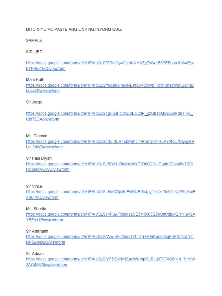 Quiz Links Pdf Pdf
