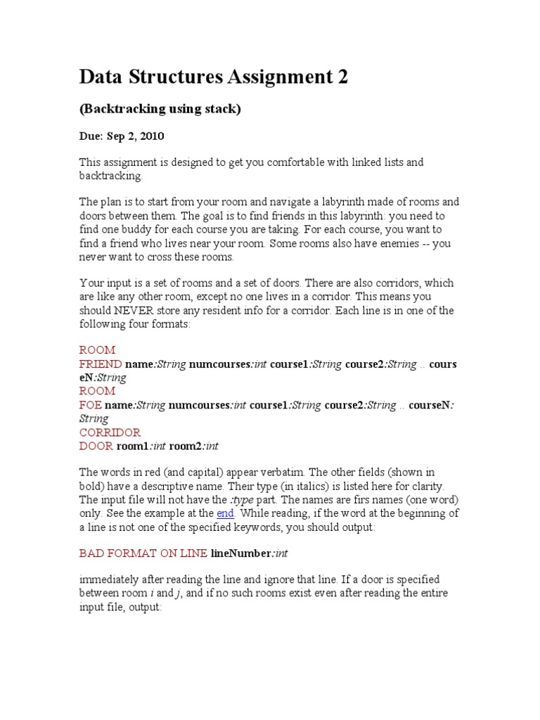 Data Structures Assignment 2 Backtracking Using Stack Pdf String
