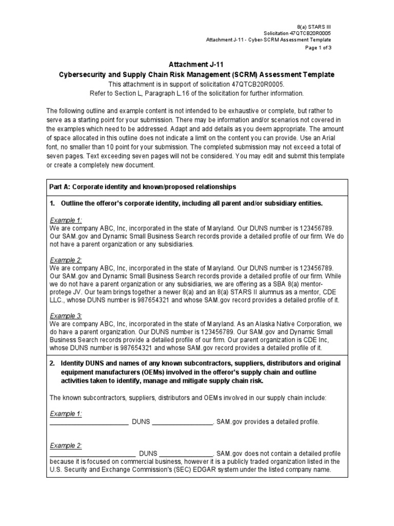 J-11 - Cyber-SCRM Assessment Template | PDF | Certification | Credential