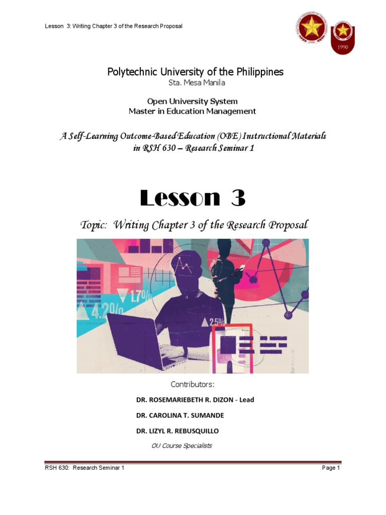 Lesson 3: Topic: Writing Chapter 3 of The Research Proposal | PDF ...