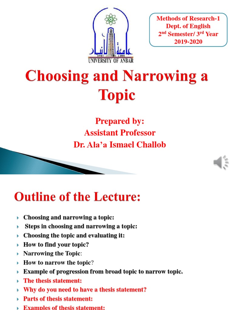 Research Topic Selection Guide | PDF | Thesis | Question