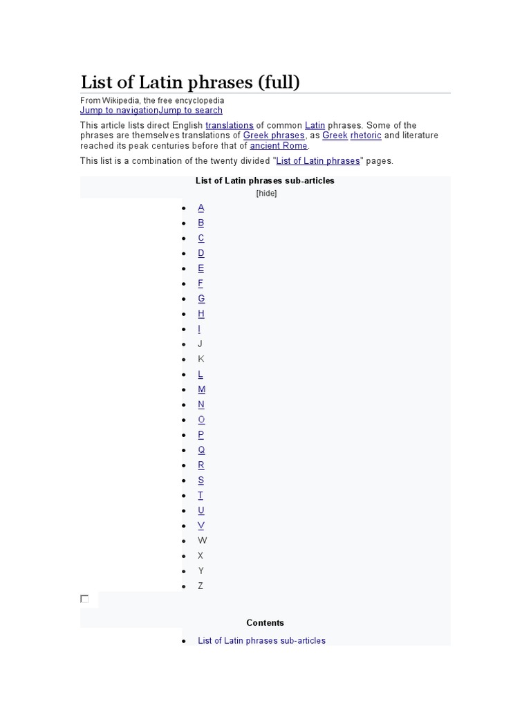 List of Latin Phrases | Download Free PDF | Lamb Of God