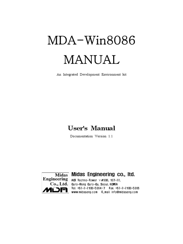 MDA-Win8086 Microprocessor Manual | PDF | Microcomputers | Computer Program