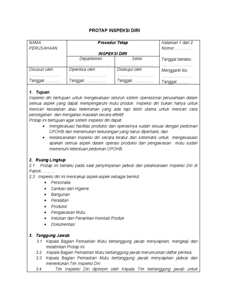 Daftar Pemeriksaan Cpohb | PDF