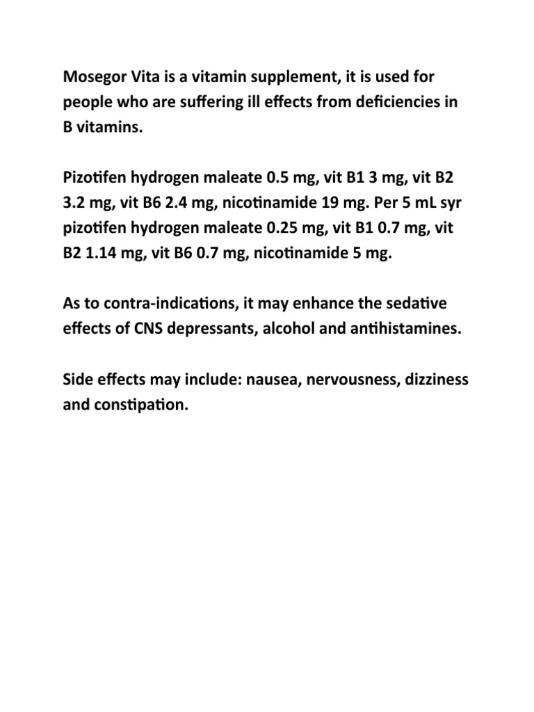 Mosegor Vita Is A Vitamin Supplement | PDF | Wellness | Lifestyle