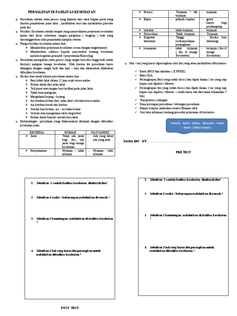 Persalinan Di Fasilitas Kesehatan | PDF