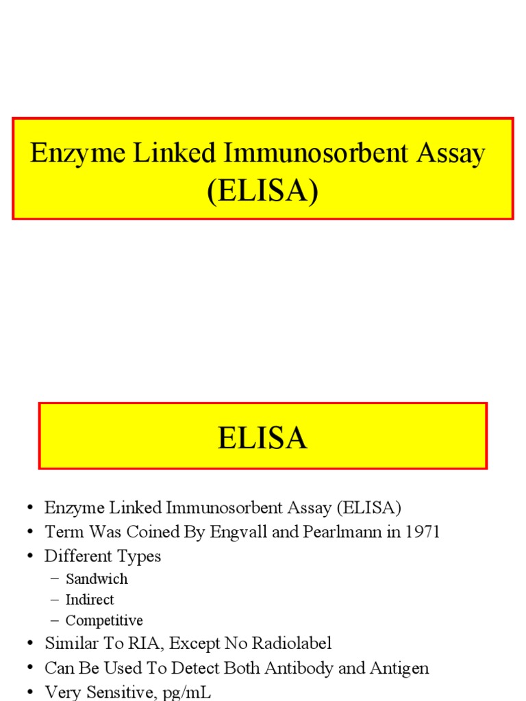 Elisa Lecture | PDF | Elisa | Biochemistry