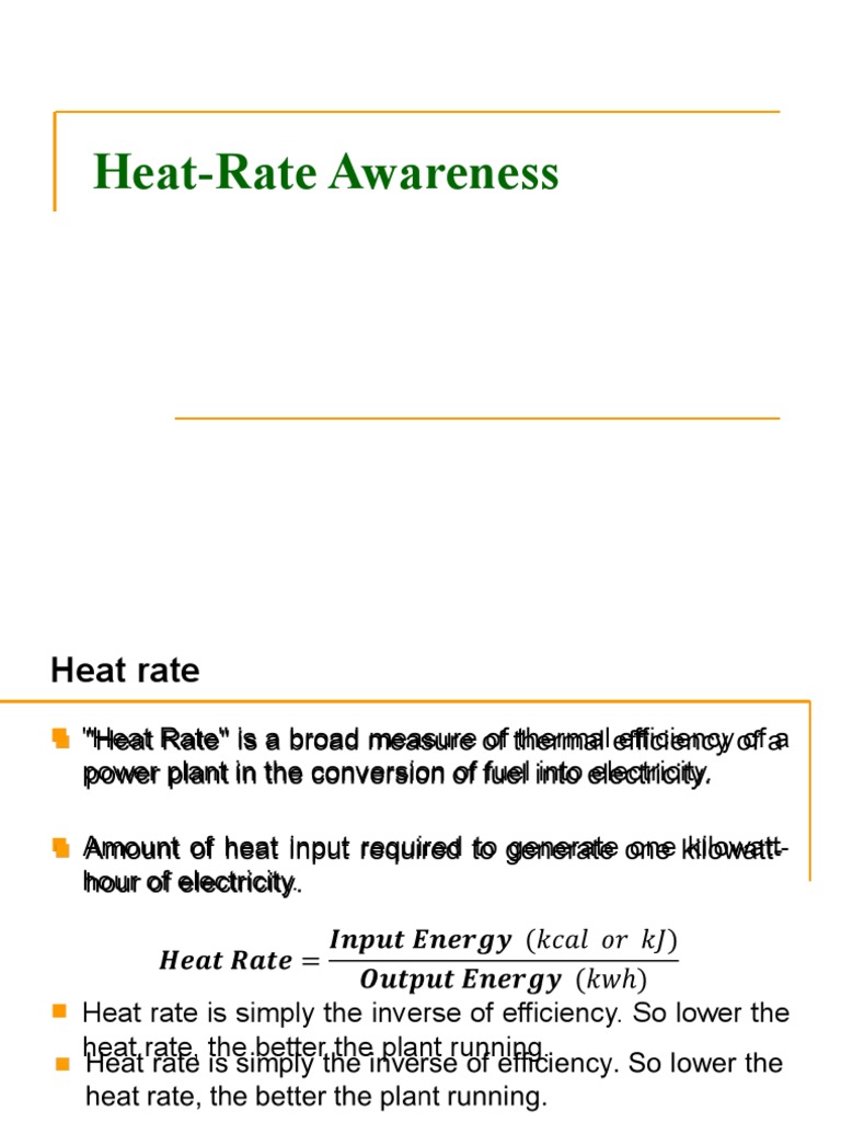 Heat Rate Awareness | PDF | Boiler | Energy Technology