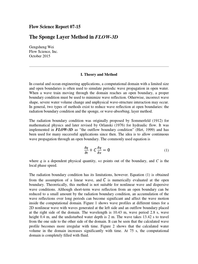 Sponge Layer Method in FLOW-3D | PDF | Wavelength | Waves