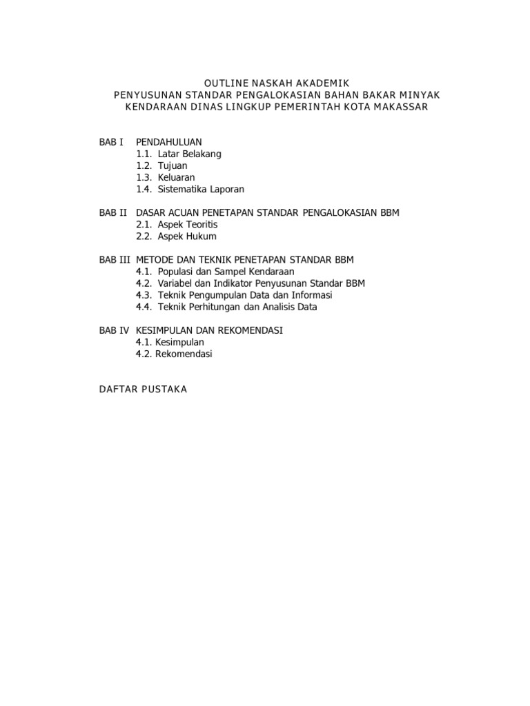 Outline Naskah Akademik | PDF