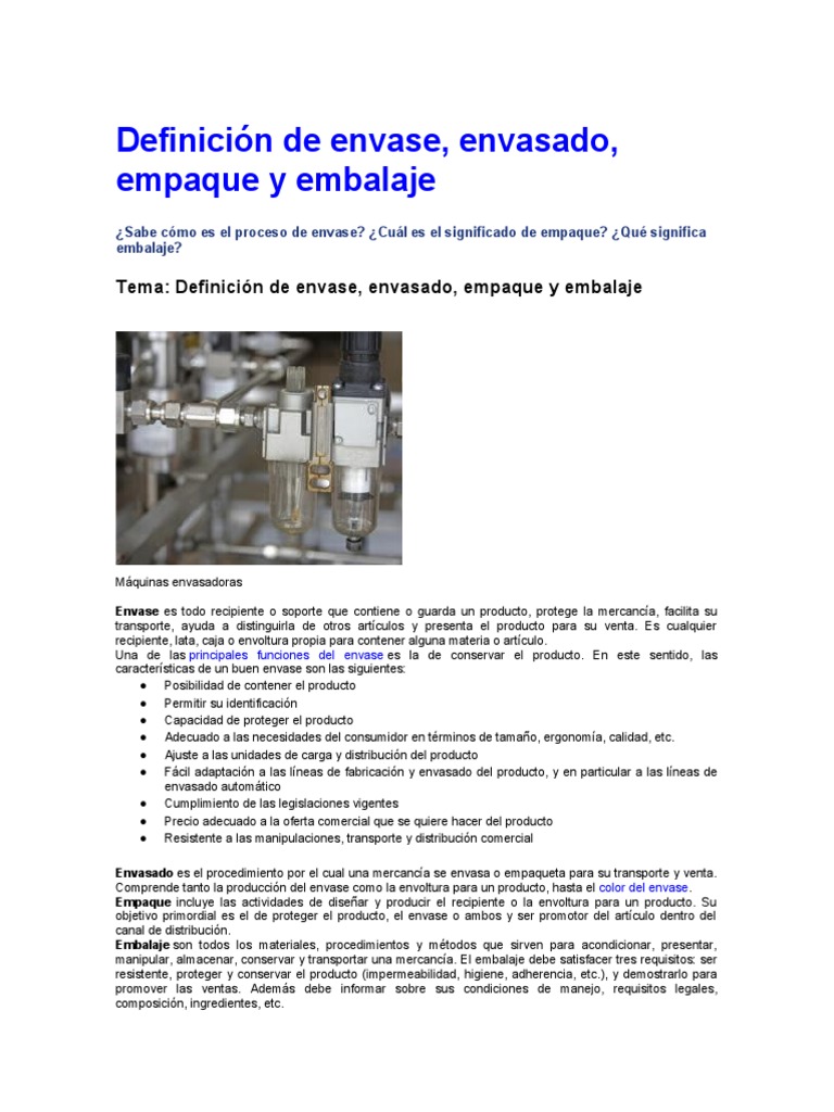 Definición de envase y embalaje | PDF
