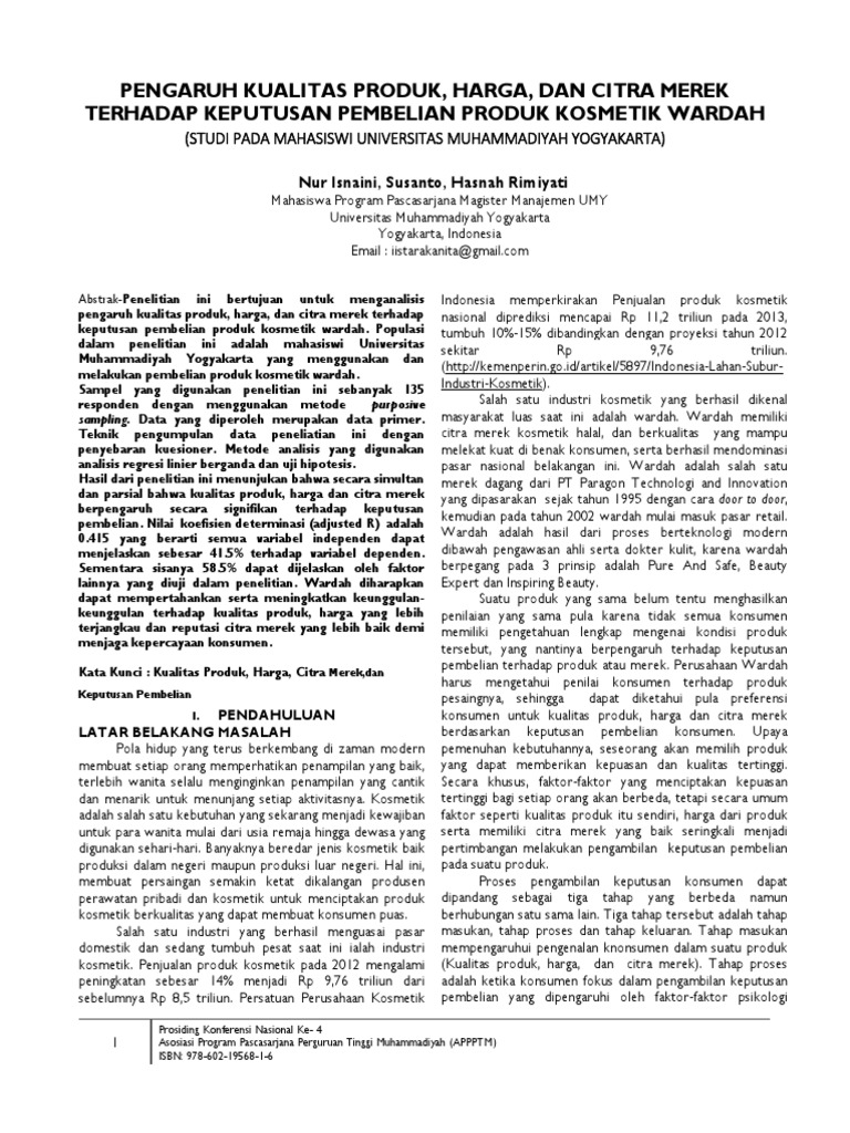 Pengaruh Harga, Citra Merek Dan Kualitas Produk PDF | PDF