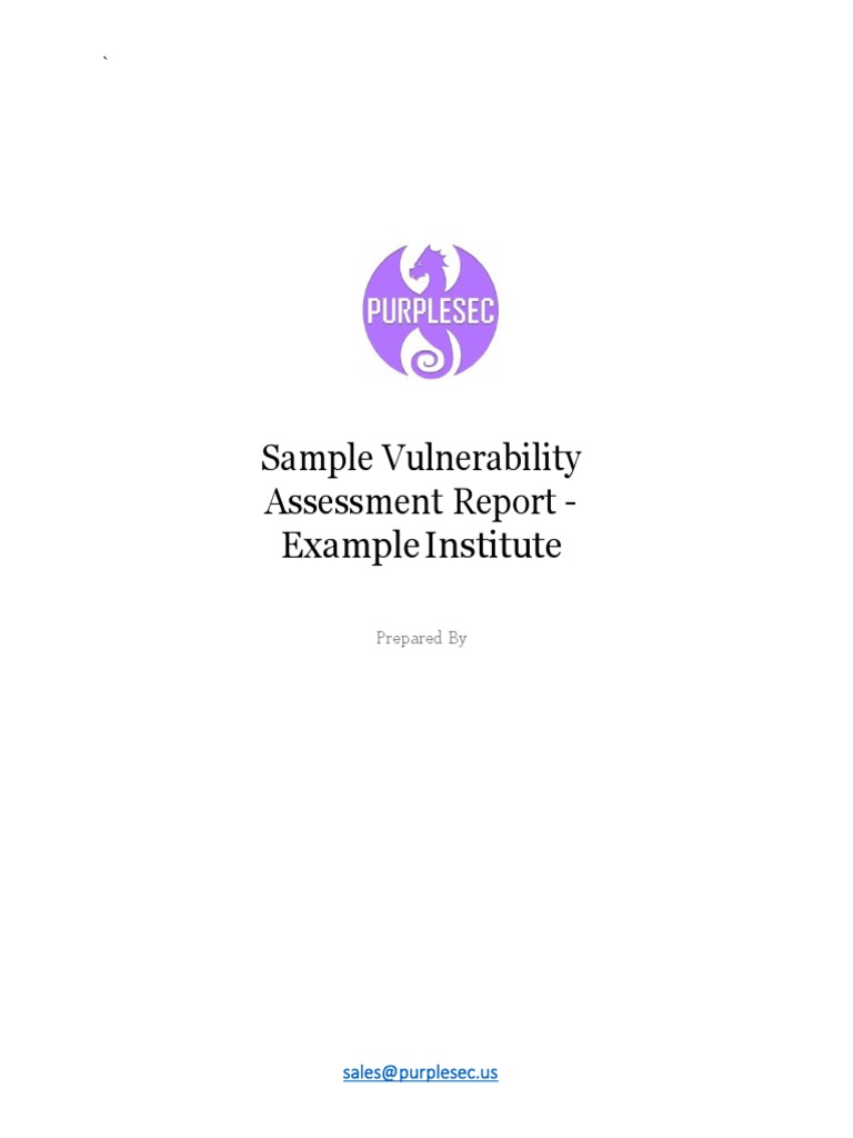 Sample Vulnerability Assessment Report PurpleSec | PDF | Vulnerability ...