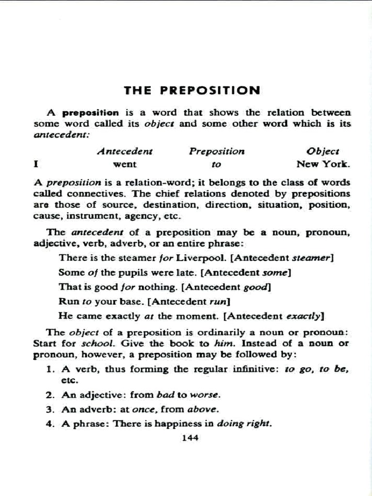 Prepositions, Conjunctions, and Interjections | PDF