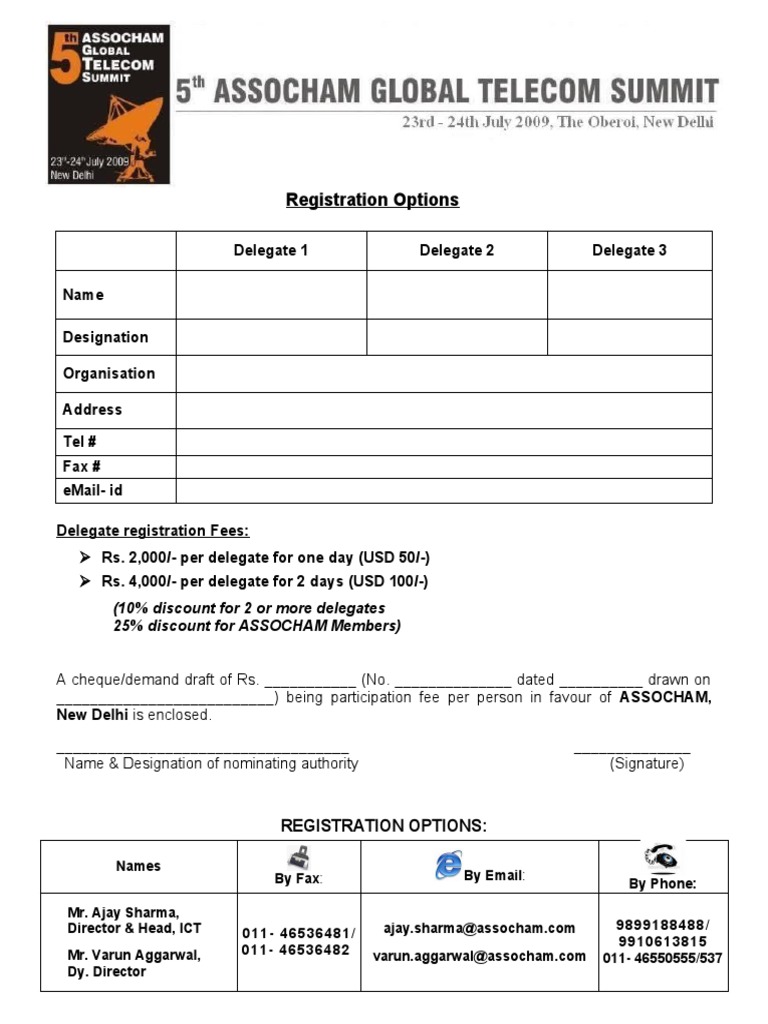 Registration Form Telecom | PDF | Business | Finance & Money Management