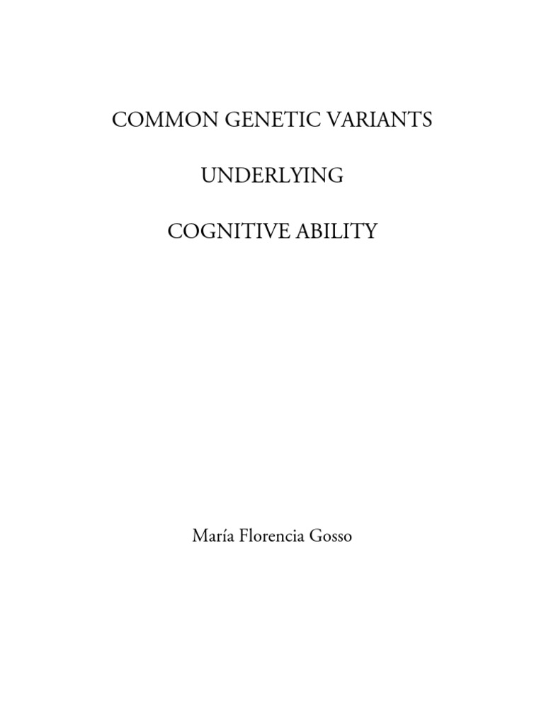 Intelligence N Genes | PDF | Genetic Linkage | Wechsler Adult ...