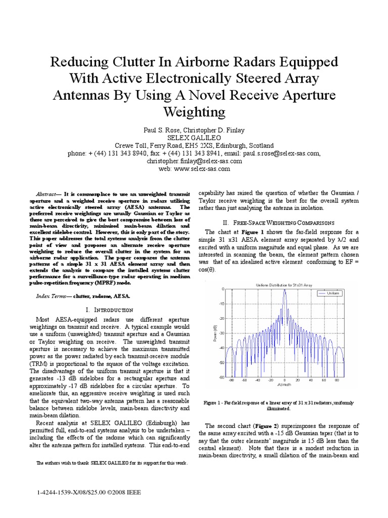Reducing Clutter in Airborne Radars Equipped With Active Electronically ...
