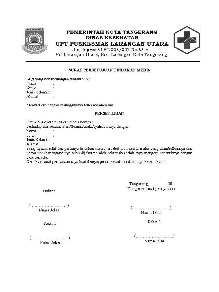 Surat Persetujuan Tindakan Medis | PDF