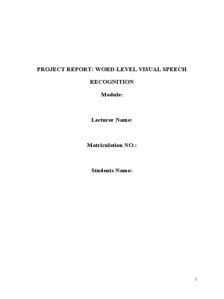 Visual Speech Recognition | PDF | Deep Learning | Speech Recognition