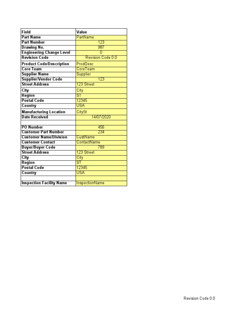 PPAP Templates - AIAG | PDF | Specification (Technical Standard ...