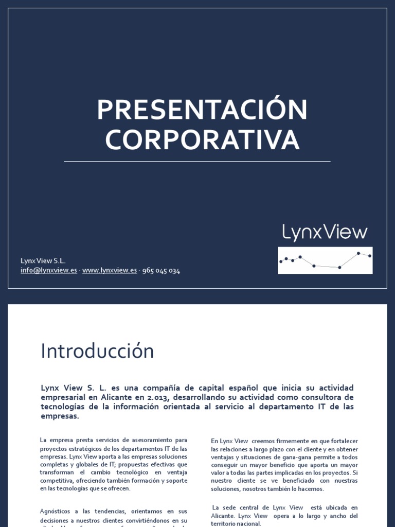 LYNX VIEW-Presentación Corporativa | PDF | Servicios web de Amazon | Sap Se