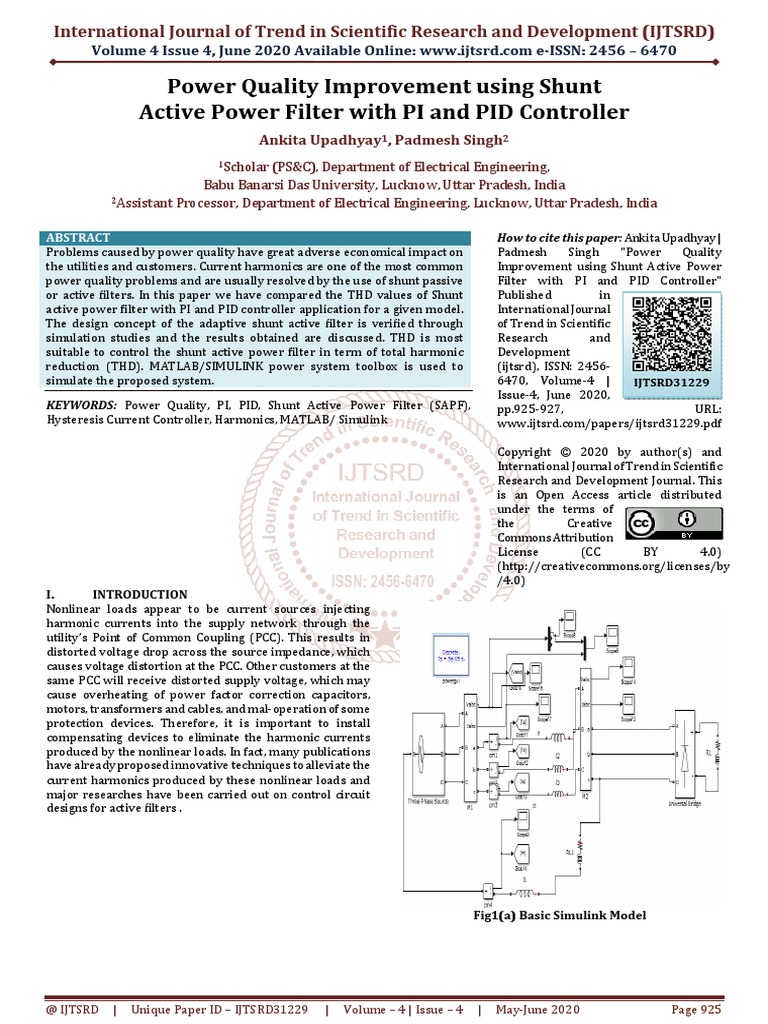Power Quality Improvement Using Shunt Active Power Filter With PI and ...