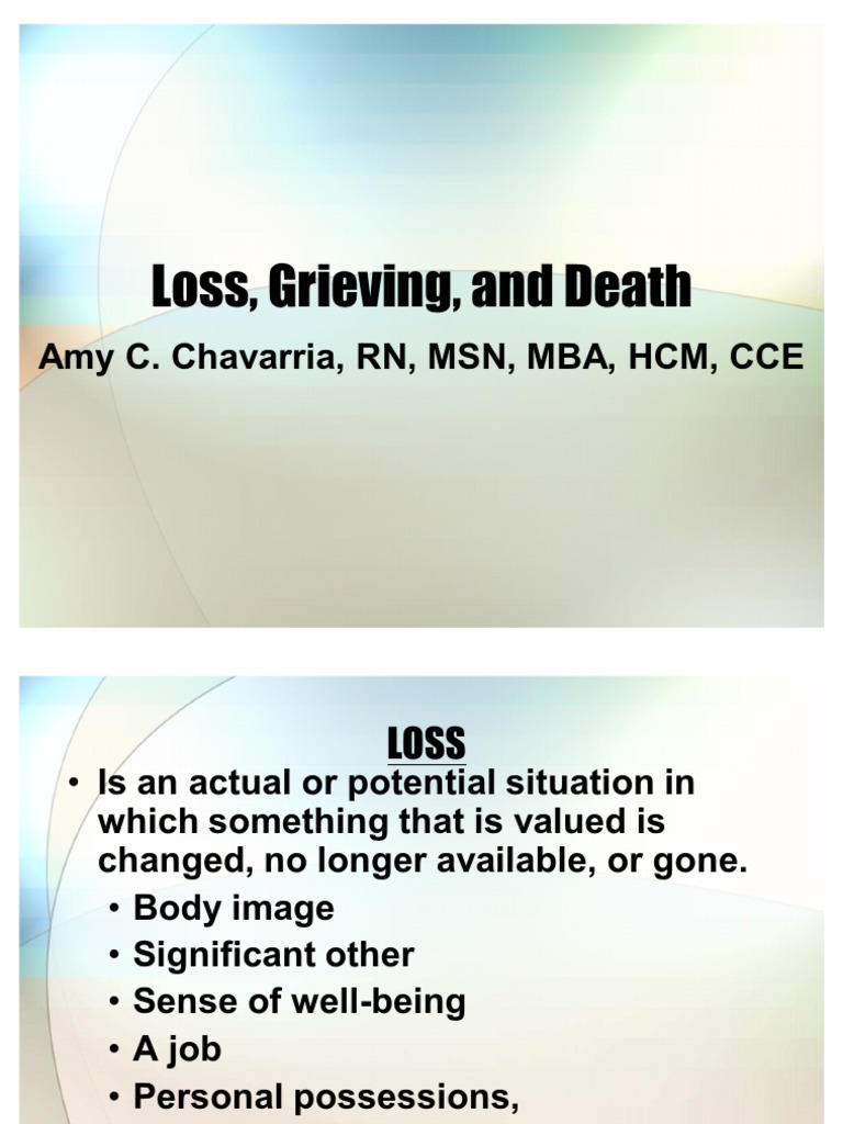 Amy C. Chavarria, RN, MSN, MBA, HCM, CCE | PDF | Grief | Emotions