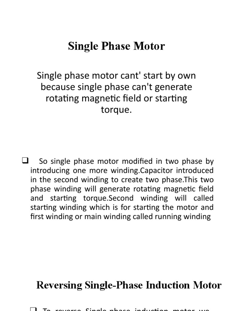 Single Phase Motor | PDF