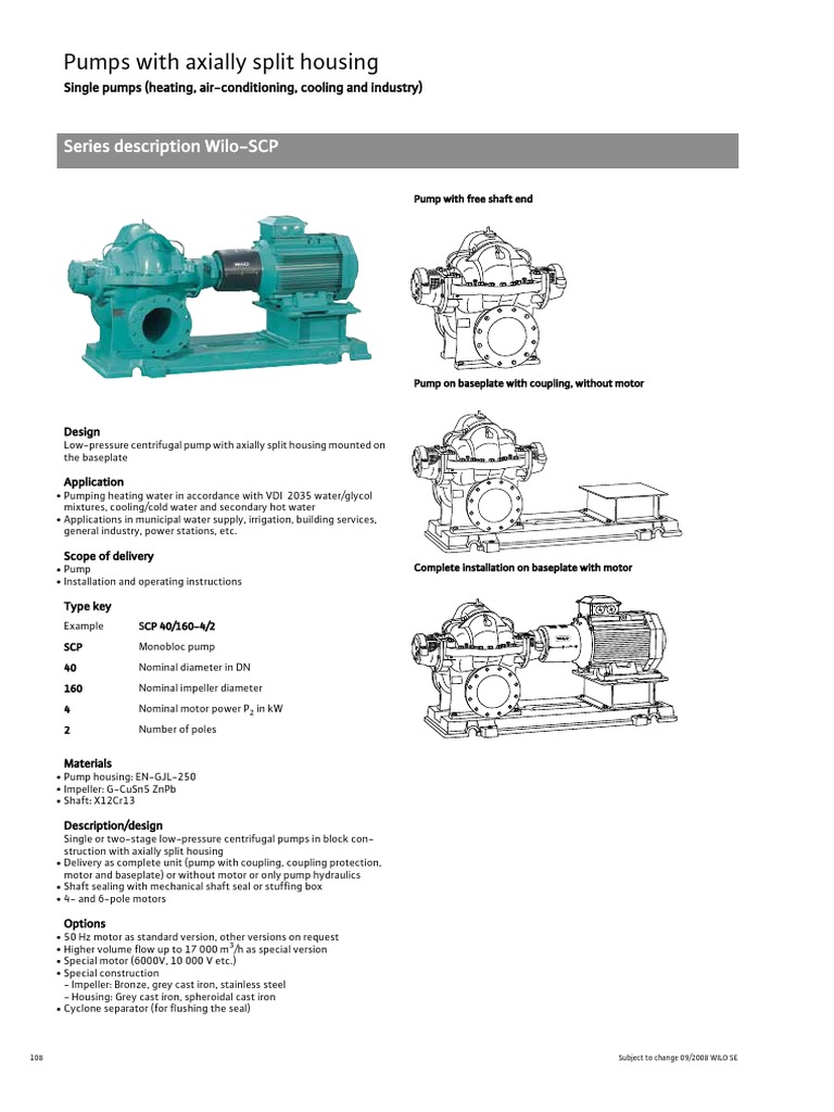 Wilo Catalogue-Pump Dimensions | PDF | Bearing (Mechanical) | Pump