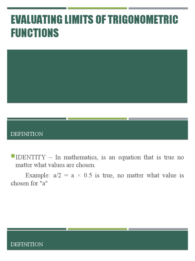 Evaluating Limits of Trigonometric Functions | PDF