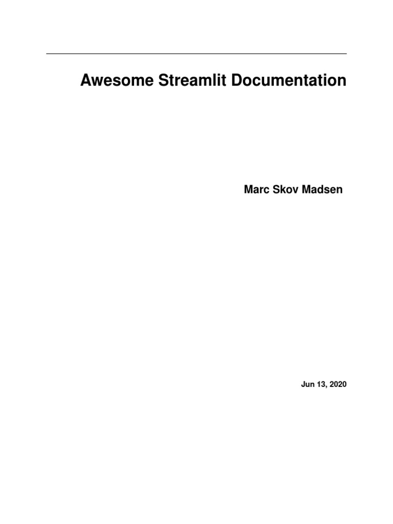 Awesome Streamlit Readthedocs Io en Latest | PDF | Visualization ...