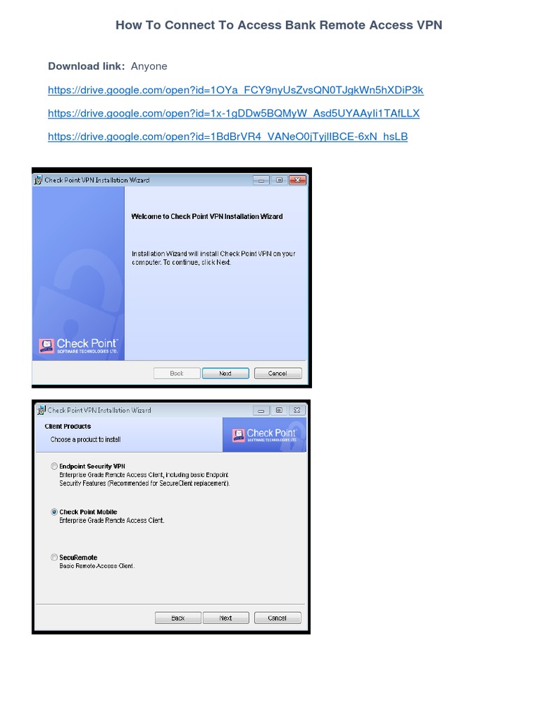 Access Bank VPN Connection Guide | PDF | Computers