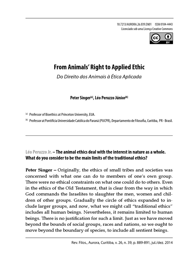 Peter Singer - From Animals Right To App PDF | PDF | Rights | Applied ...
