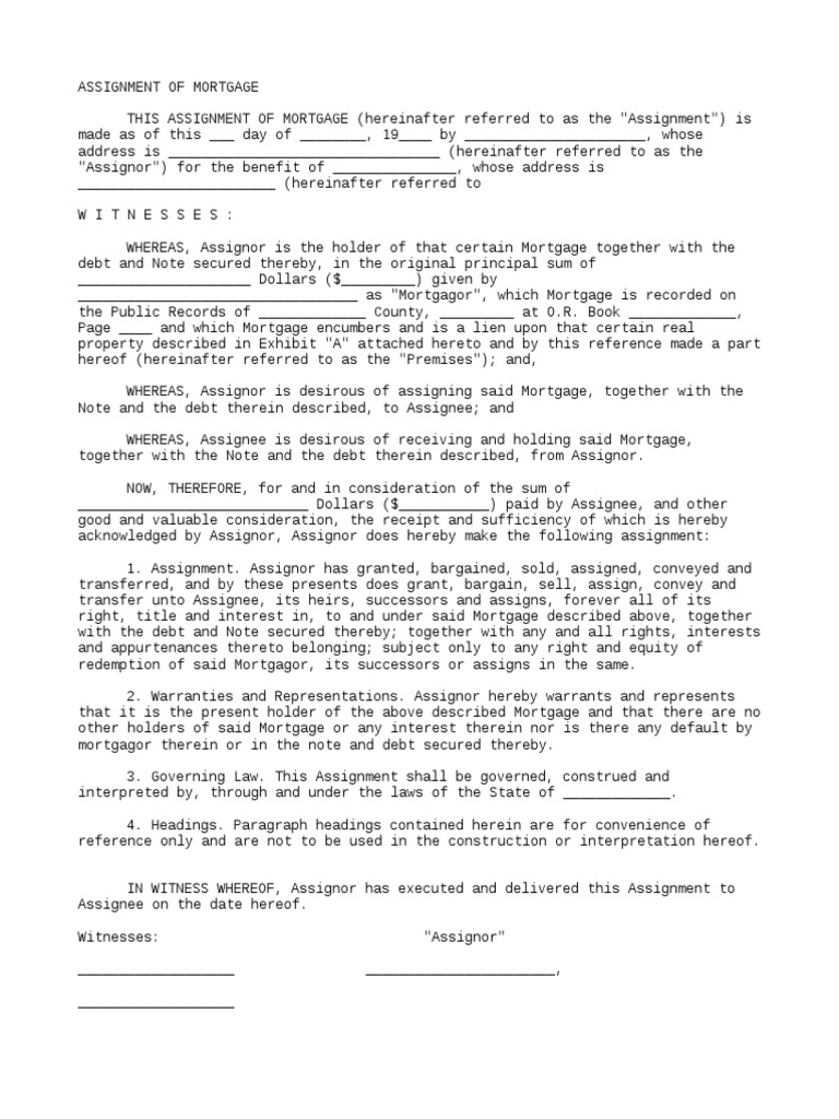 Assignment of Mortgage | PDF | Mortgage Law | Assignment (Law)