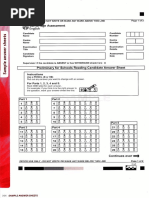 A2 Key For Schools Reading Sample Answer Sheet | PDF