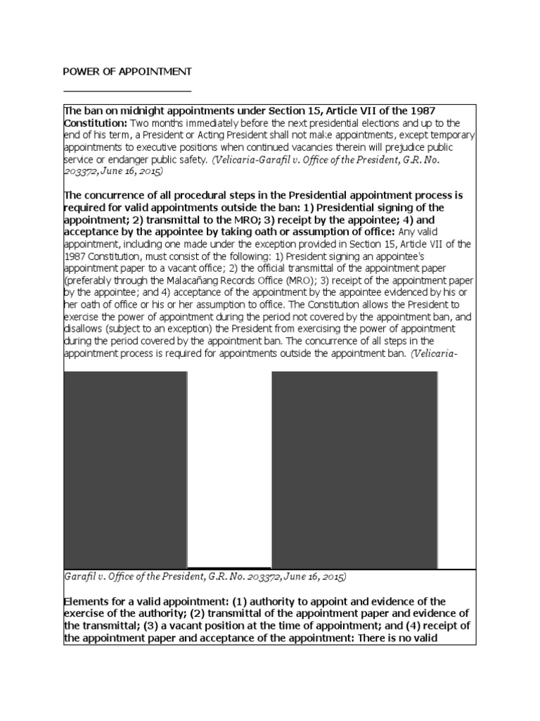 Power of Appointment | PDF | President Of The Philippines | World Politics